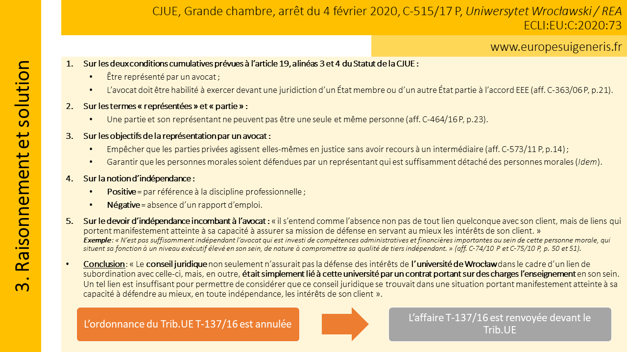 Jurisprudence marquante de la CJUE : février 2020 – Europe Sui Generis
